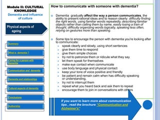 Module 2 topic 4 en Dementia and influence of culture | PPTX