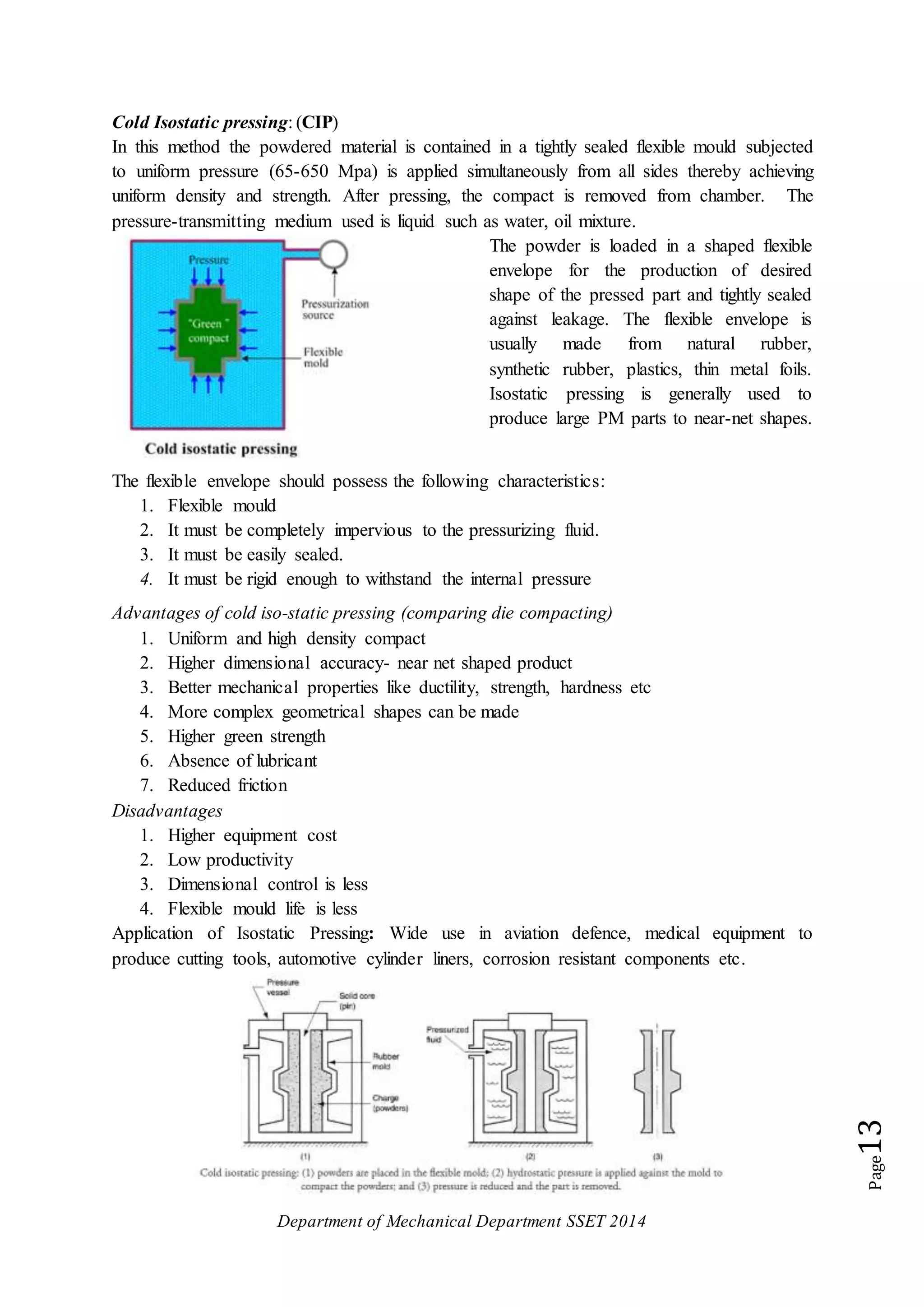 powder metallurgy and micromachining notes | DOCX