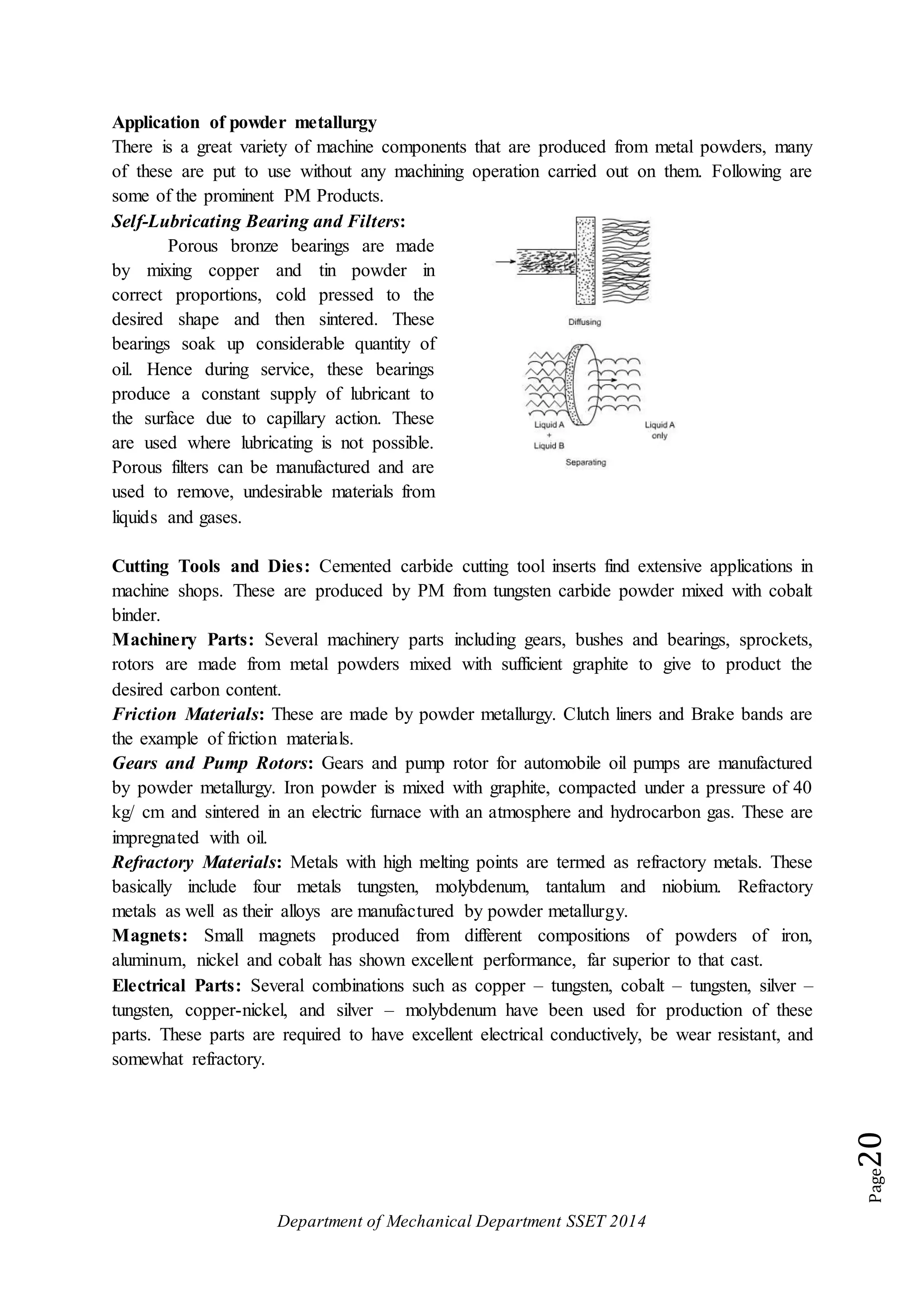 powder metallurgy and micromachining notes | DOCX