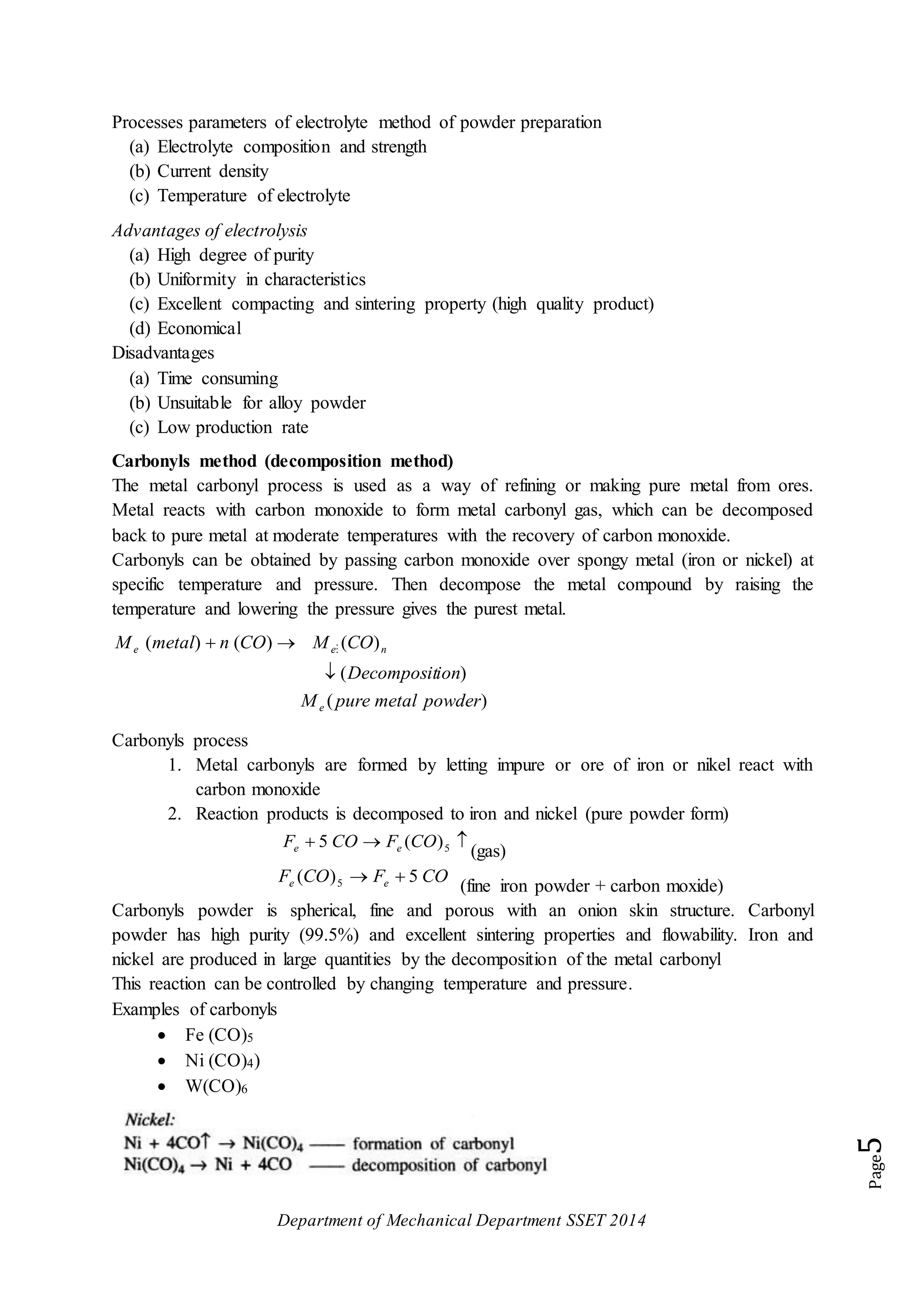 powder metallurgy and micromachining notes | DOCX