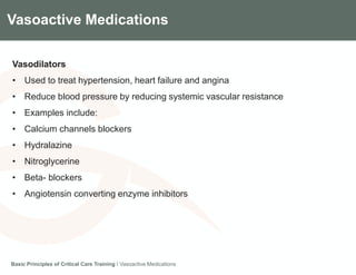 Module 3.5 Vasoactive Medications | PPTX