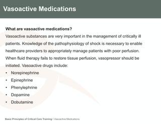 Module 3.5 Vasoactive Medications | PPTX