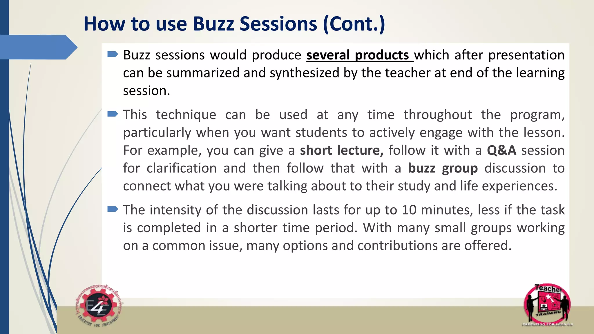 Module 3.2 interactive teaching buzz eng session final | PPTX | Workshops and Classes | Hobbies ...