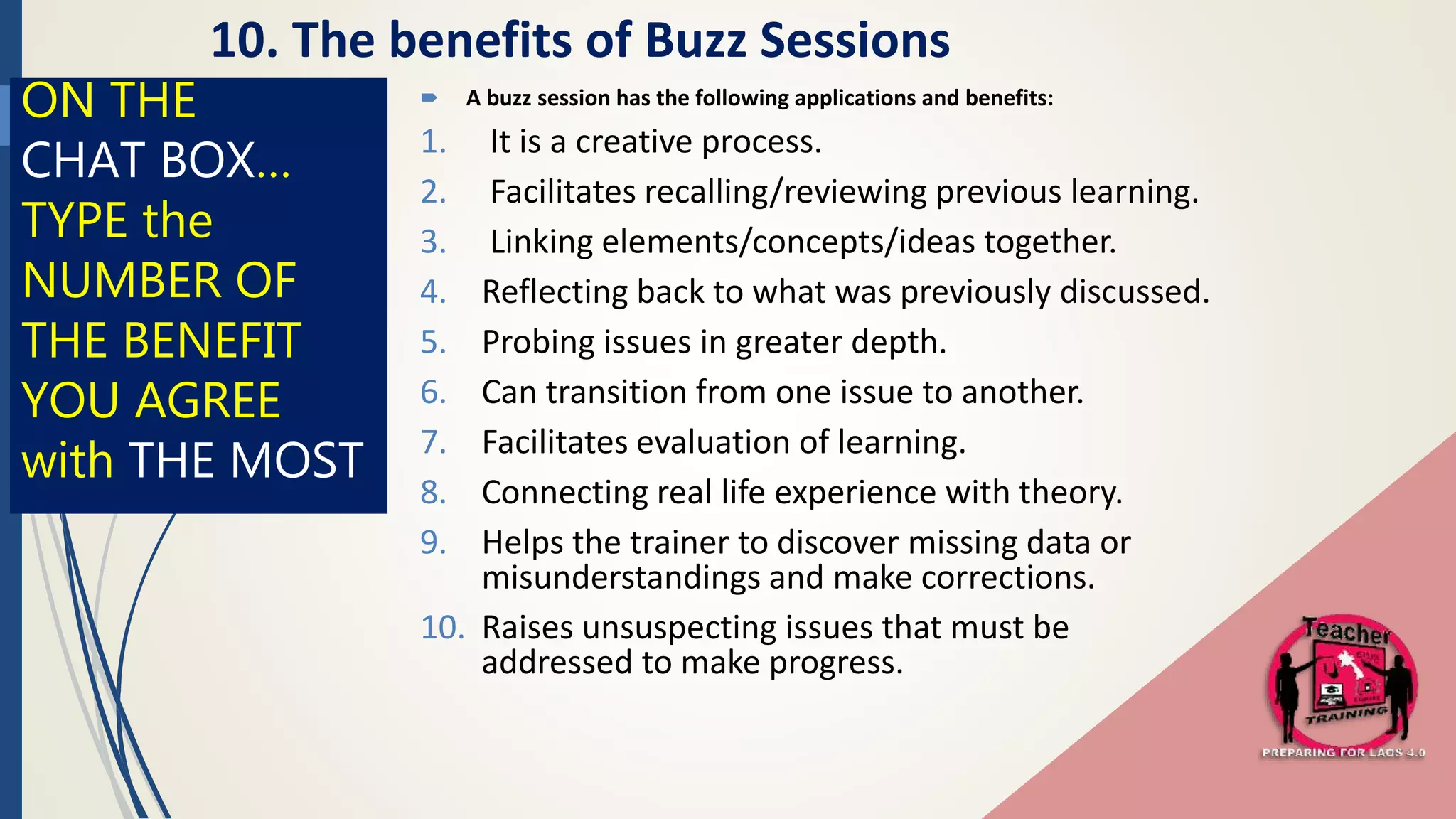 Module 3.2 interactive teaching buzz eng session final | PPTX