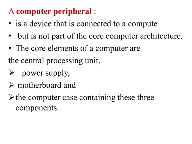 MODULE 3.pptx | Computer Peripherals | Computing