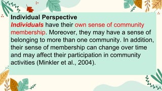 Defining Community with its Various Perspectives | PPTX