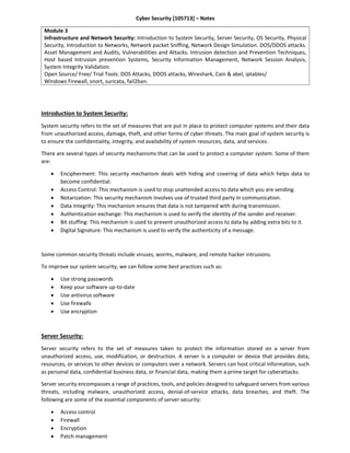 Module 3.Infrastructure and Network Security: | PDF