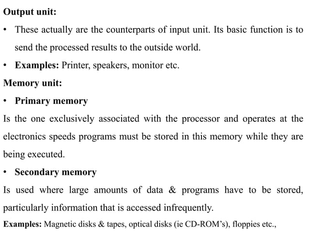 Basic Structure of Computers: Functional Units, Basic Operational ...