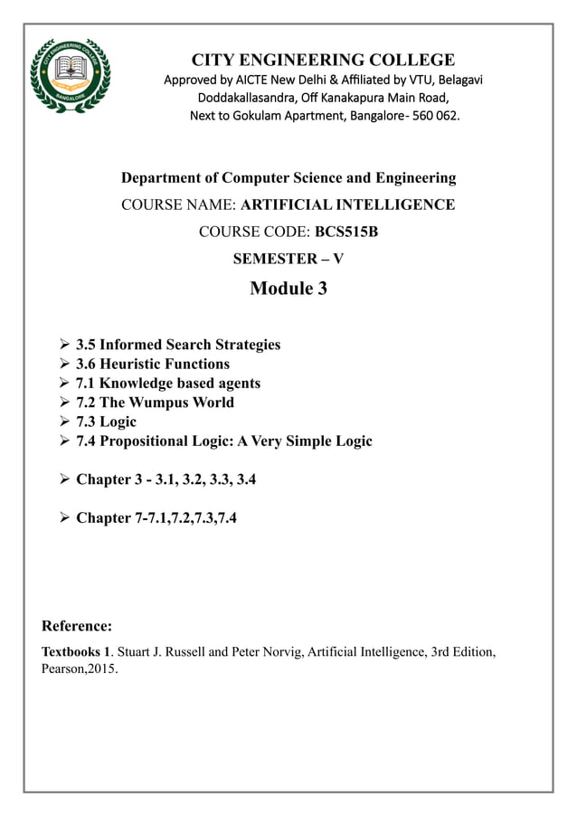 BCS515B Module3 vtu notes : Artificial Intelligence Module 3.pdf ...