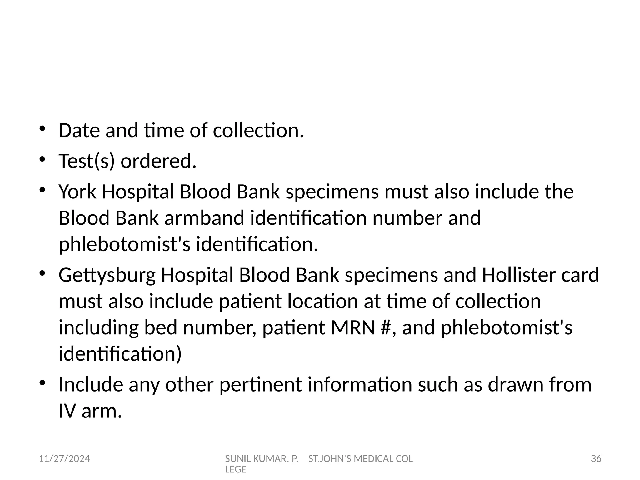 Blood Collection order of draw and presentation | PPTX