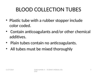 Blood Collection order of draw and presentation | PPTX