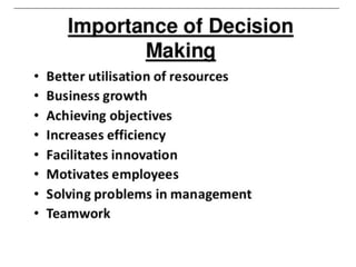Decision making, Types of Decision making environment, decision tree | PPTX
