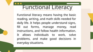 MODULE3.pptx Literacies, Functional Literacy, and Multiliteracy | PPT