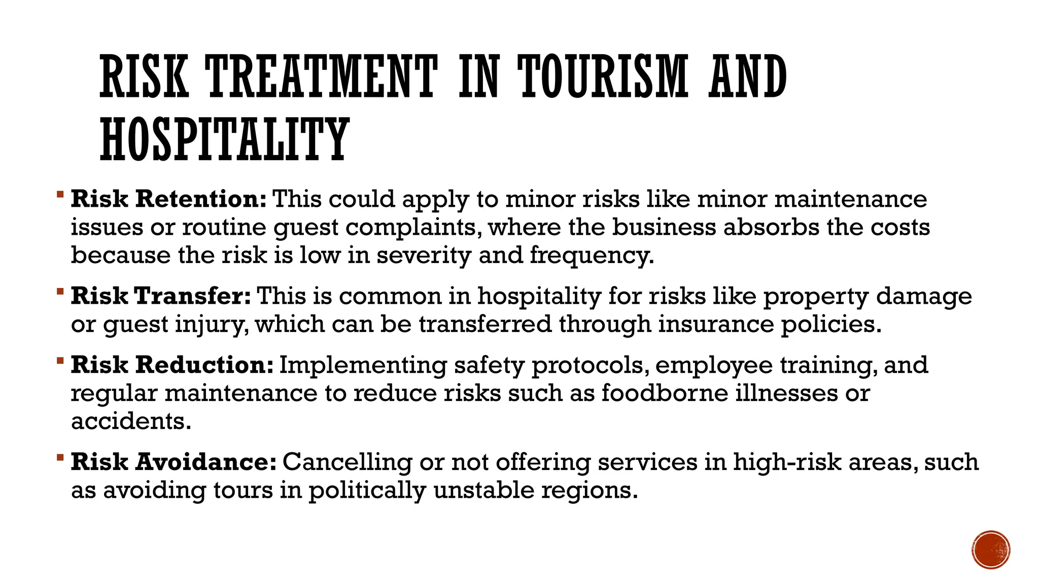 Risk Evaluation in the Tourism and Hospitality Industry | PPTX
