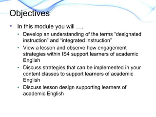 Module 3: Academic Language in the Classroom | PPTX