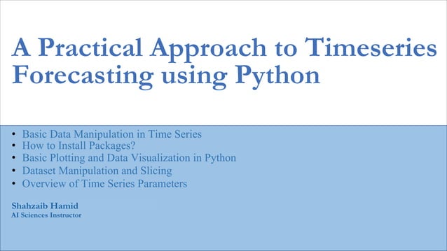 Module 3 - Basics of Data Manipulation in Time Series | PPT