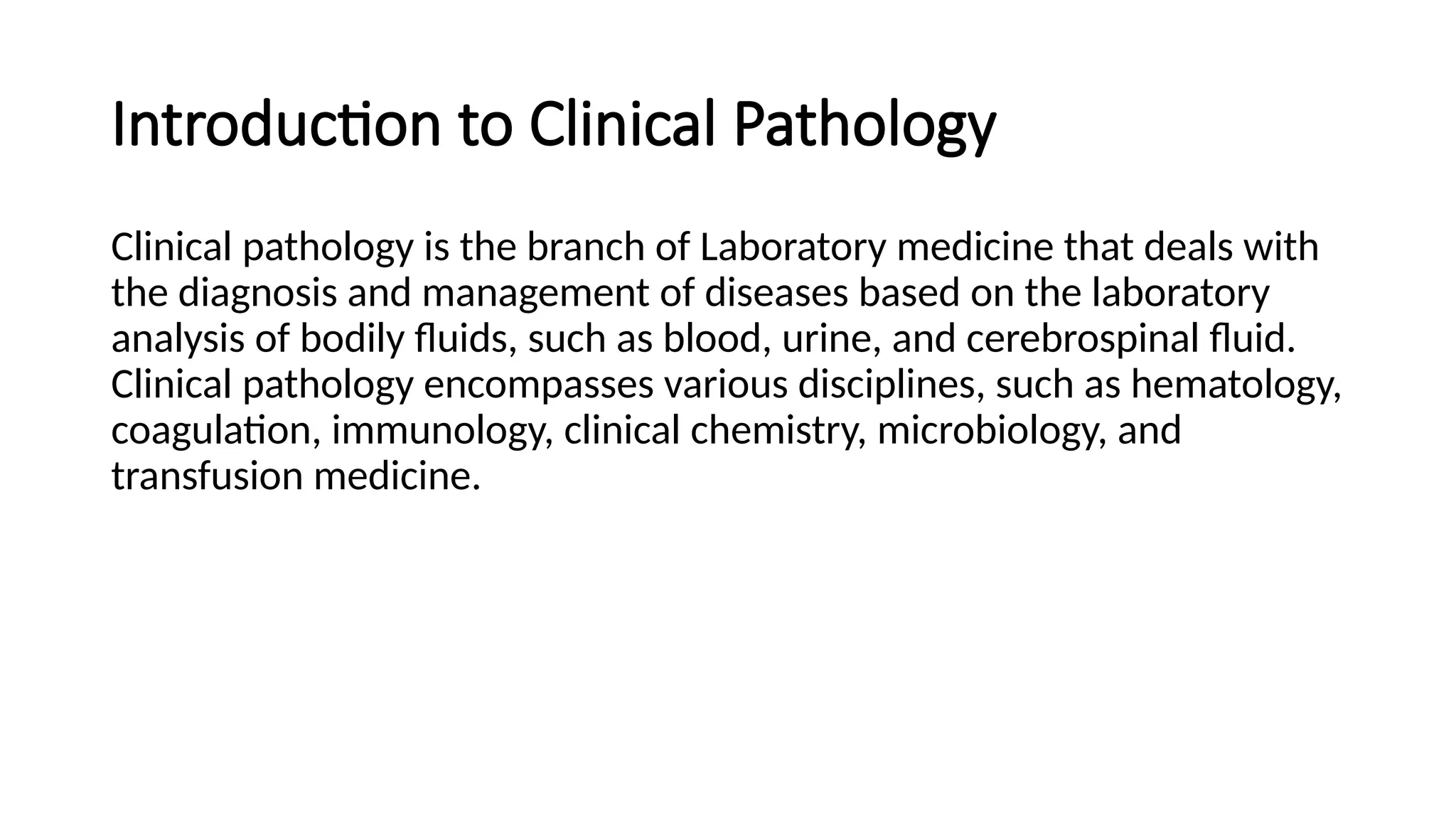 Module 3 - Clinical Pathology (Introduction, blood collection ...