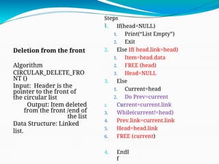 CIRCULAR LINKED LIST IN DATA STRUCTURES CLL | PPT