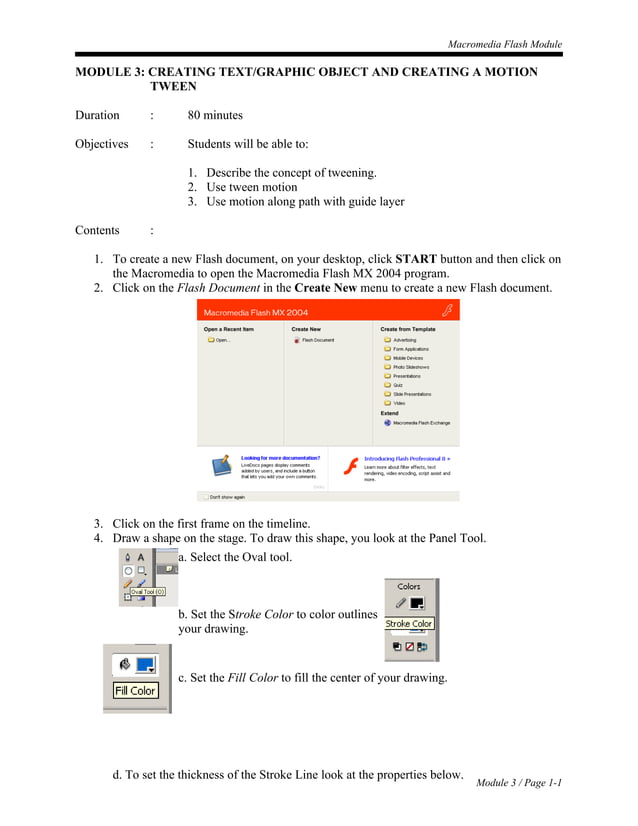 Module 3 creating motion tween | PDF