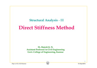 Module3 direct stiffness- rajesh sir | PDF
