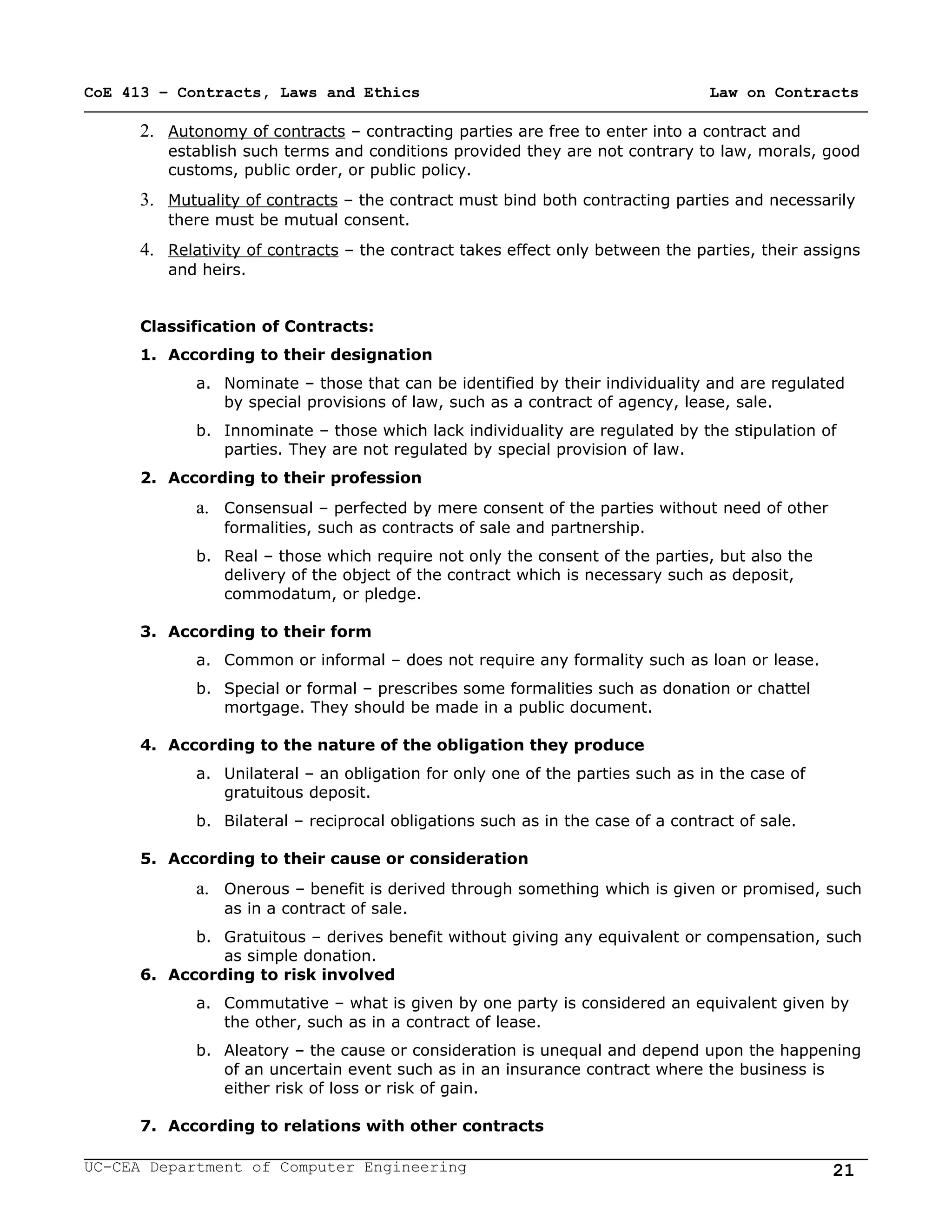 Module 3 law of contracts | DOC