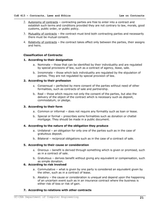 Module 3 law of contracts | DOC