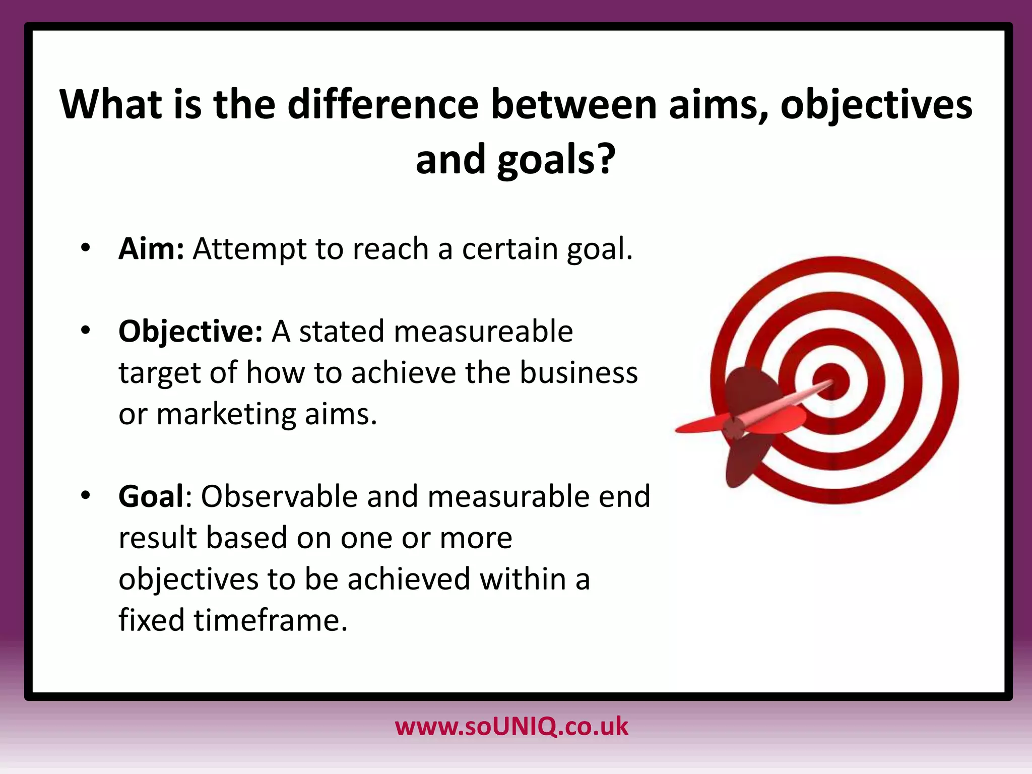 Aims, Objectives and Goals | PPTX