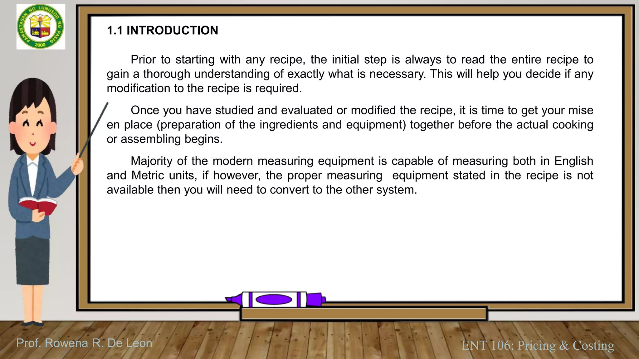 Module 3 lesson 1- unit and recipe conversion | PPTX