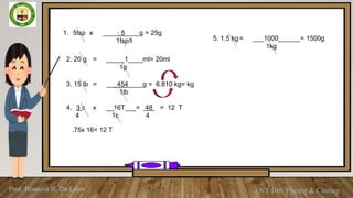 Module 3 lesson 1- unit and recipe conversion | PPTX