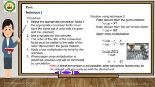 Module 3 lesson 1- unit and recipe conversion | PPTX