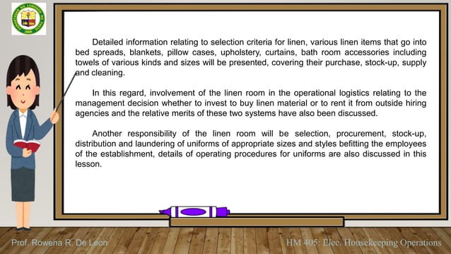 Module 3 lessons 1 & 2 linens and uniforms | PPTX