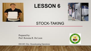 Module 3 lessons 4 to 6 par stock,inventory control and stock-taking | PPTX