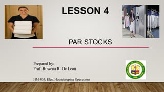 Module 3 lessons 4 to 6 par stock,inventory control and stock-taking | PPTX