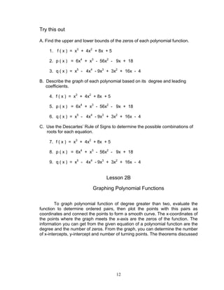 Module 3 polynomial functions | PDF | Physics | Science