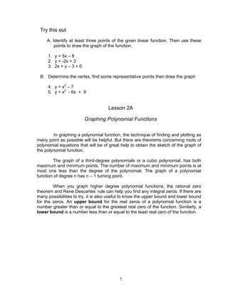 Module 3 polynomial functions | PDF | Physics | Science
