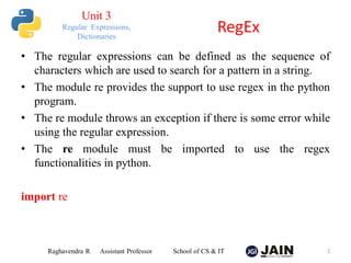 Module 3 - Regular Expressions, Dictionaries.pdf
