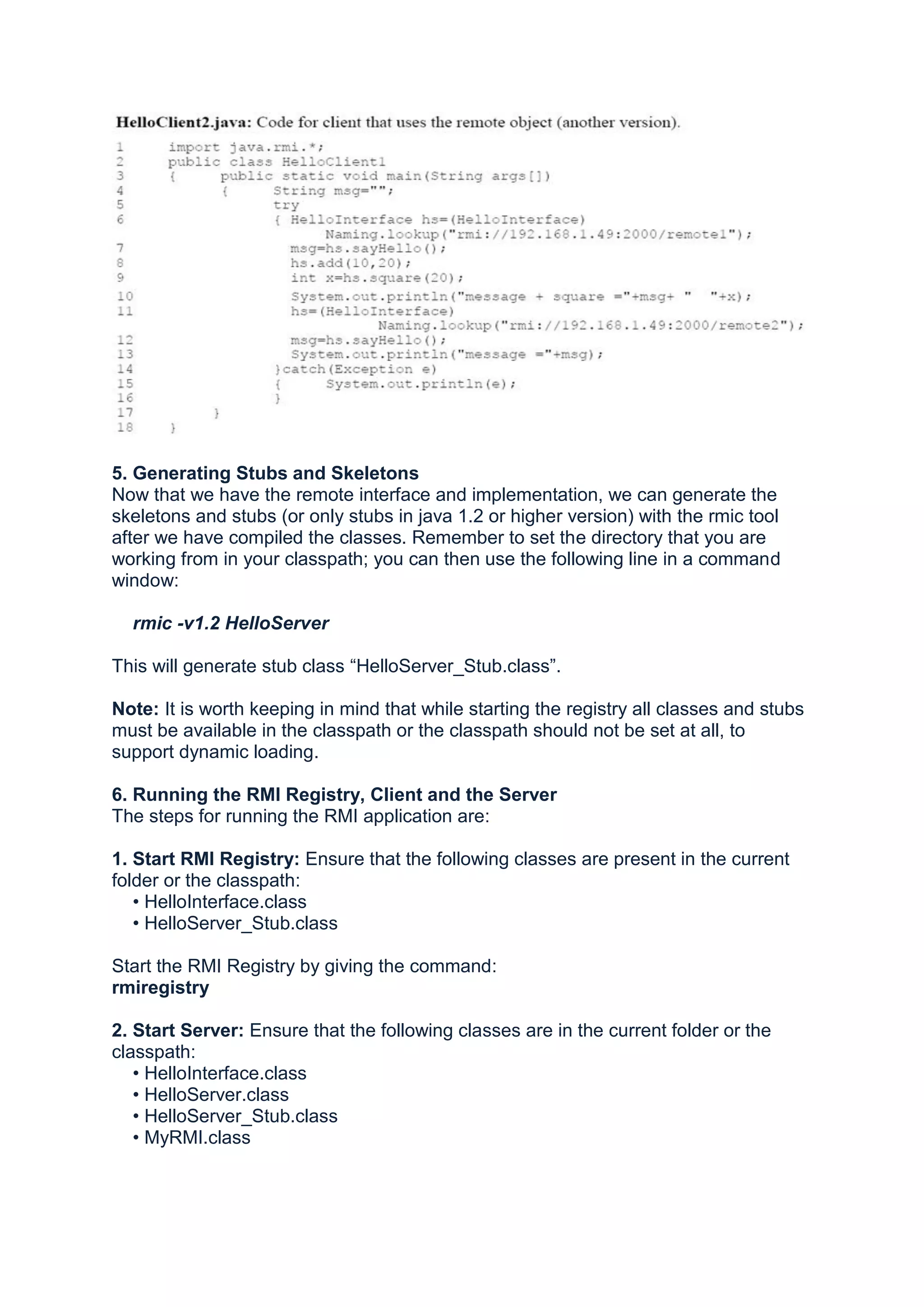 Module 3 remote method invocation-2 | PDF
