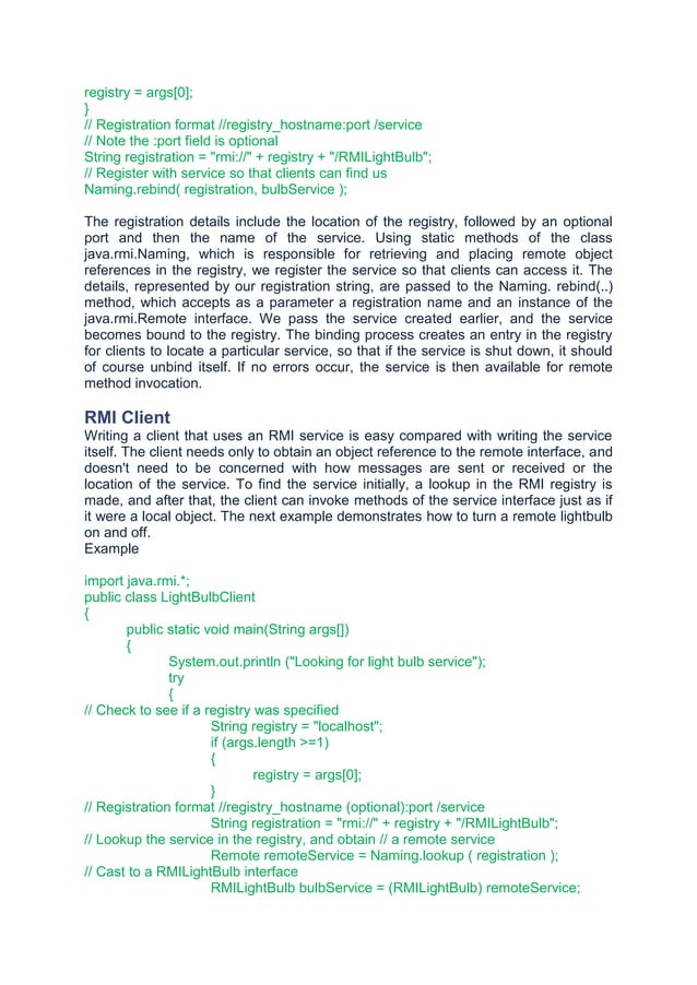 Module 3 remote method invocation-2 | PDF