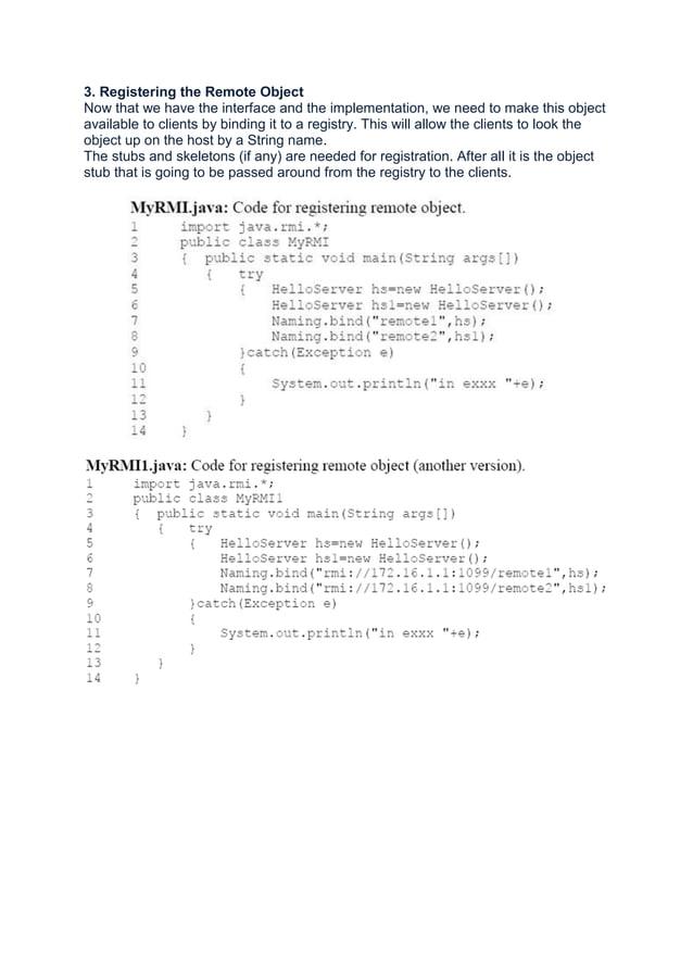 Module 3 remote method invocation-2 | PDF