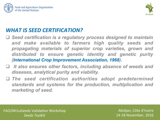 Day 3 - Module 3: Seed Quality Control - Session 3 | PPT