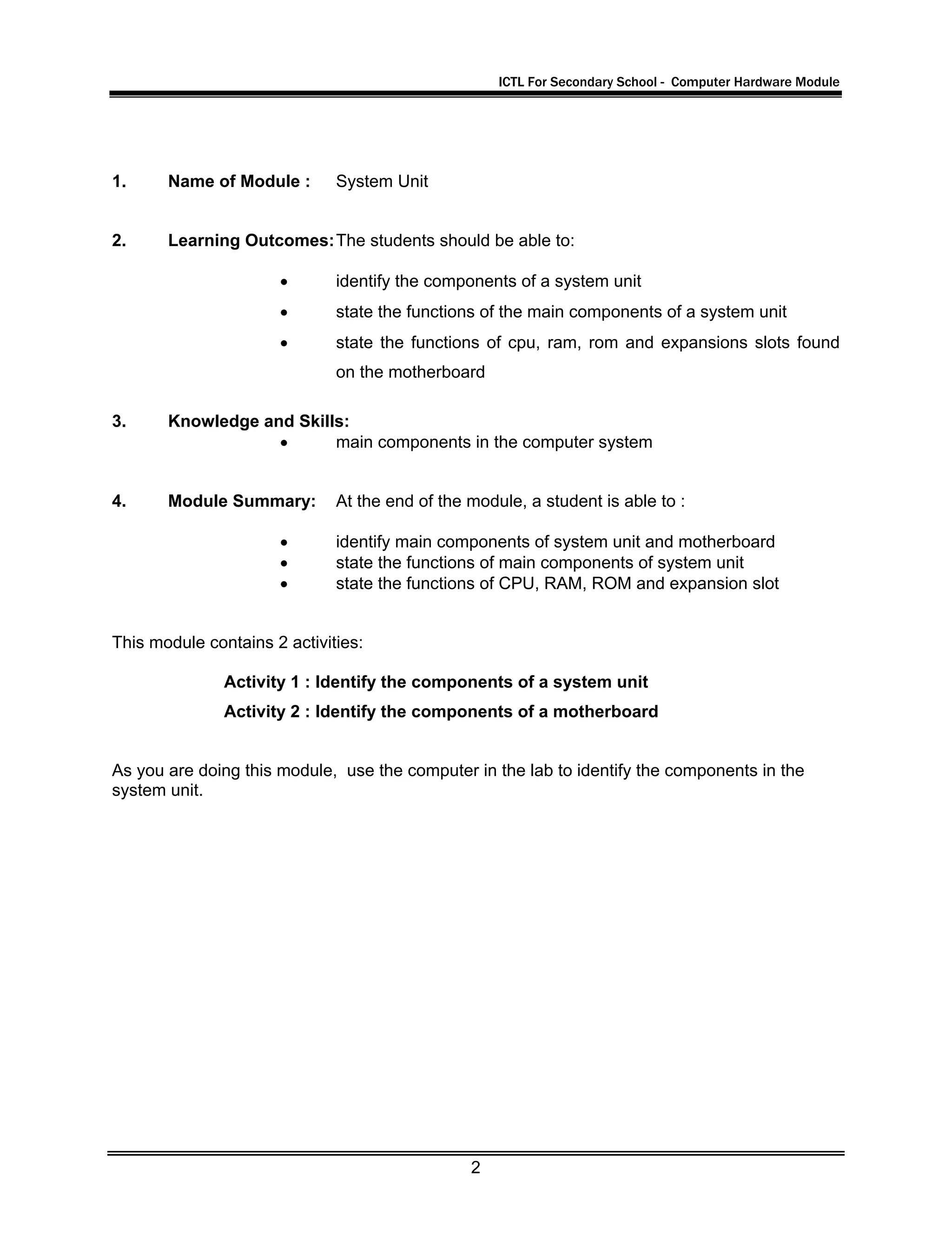 Module3 system unit | PDF