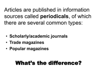 Types of Research Sources for a College Assignment | PPTX