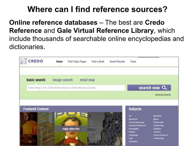 Types of Research Sources for a College Assignment | PPTX
