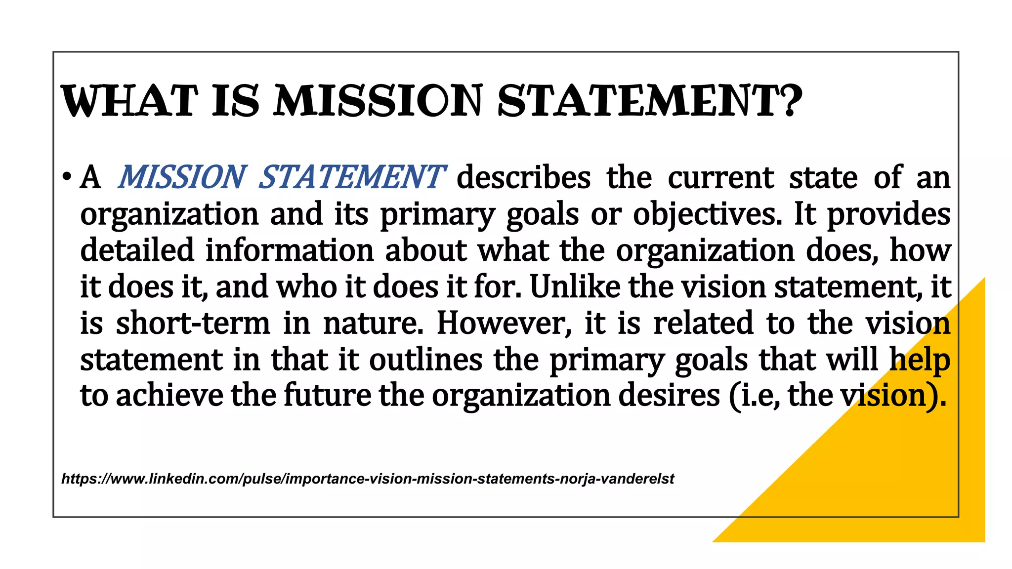 Module 3 Vision, Mission, Goals, & Policy setting | PPT