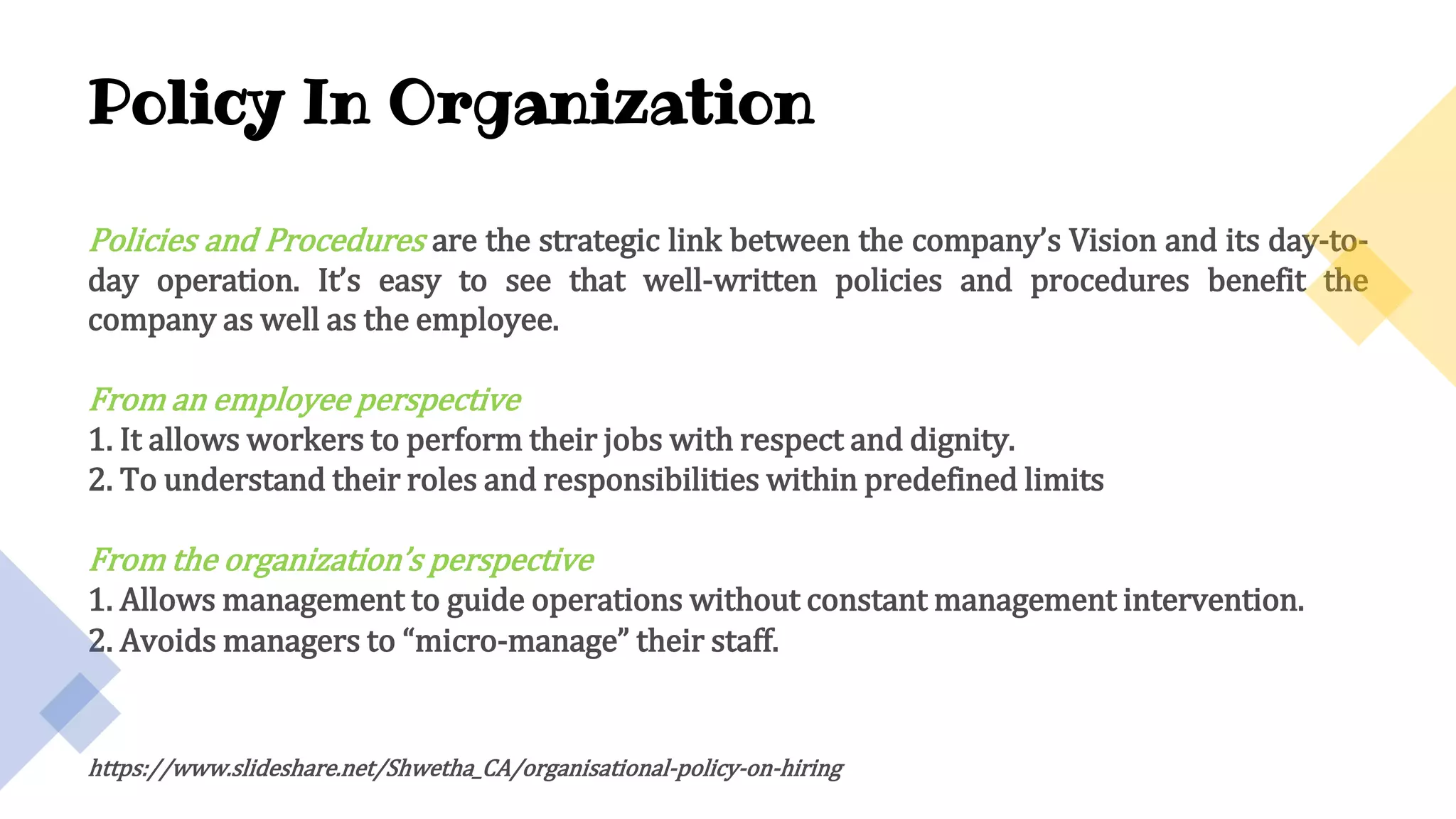 Module 3 Vision, Mission, Goals, & Policy setting | PPT