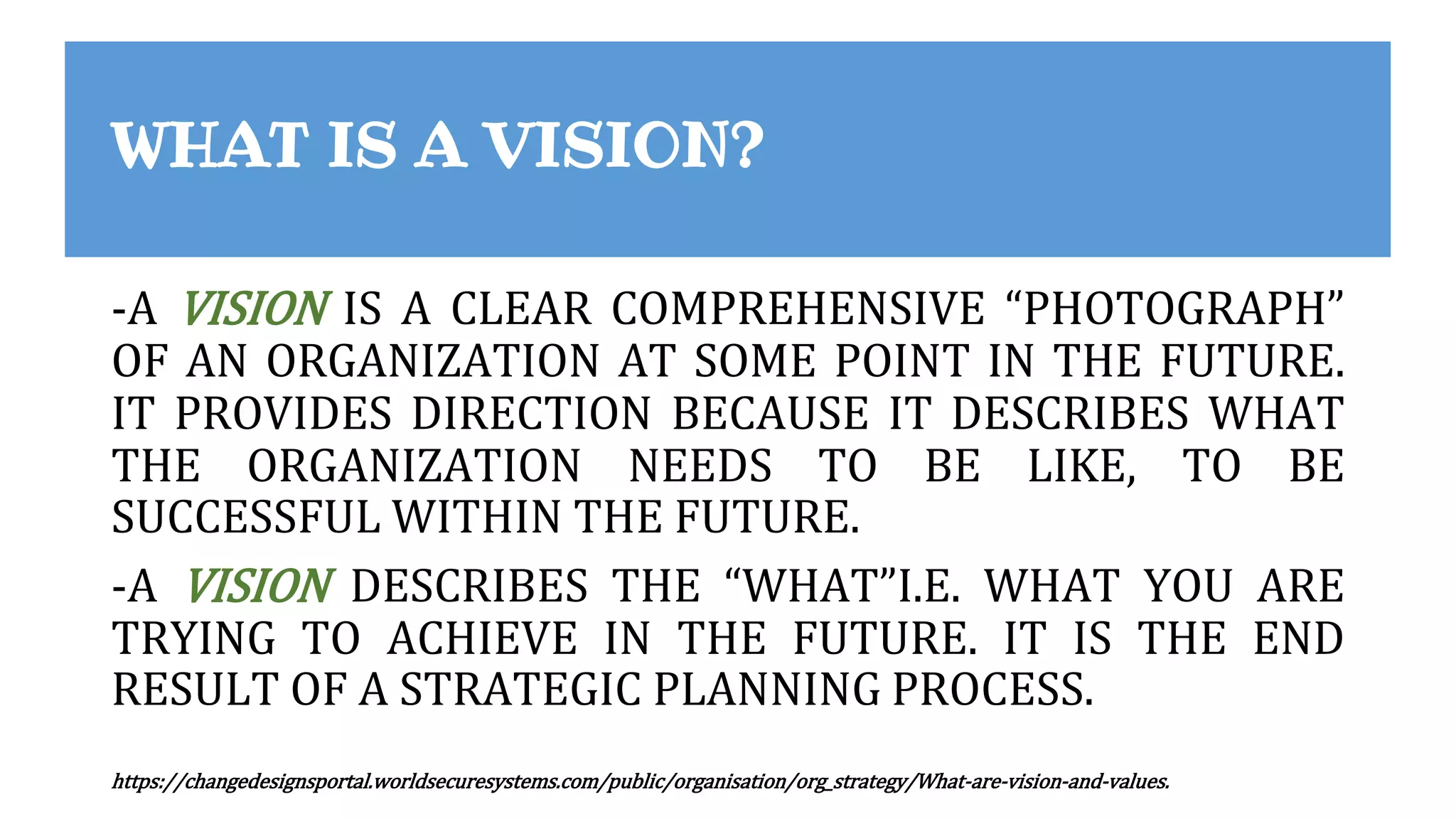 Module 3 Vision, Mission, Goals, & Policy setting | PPT