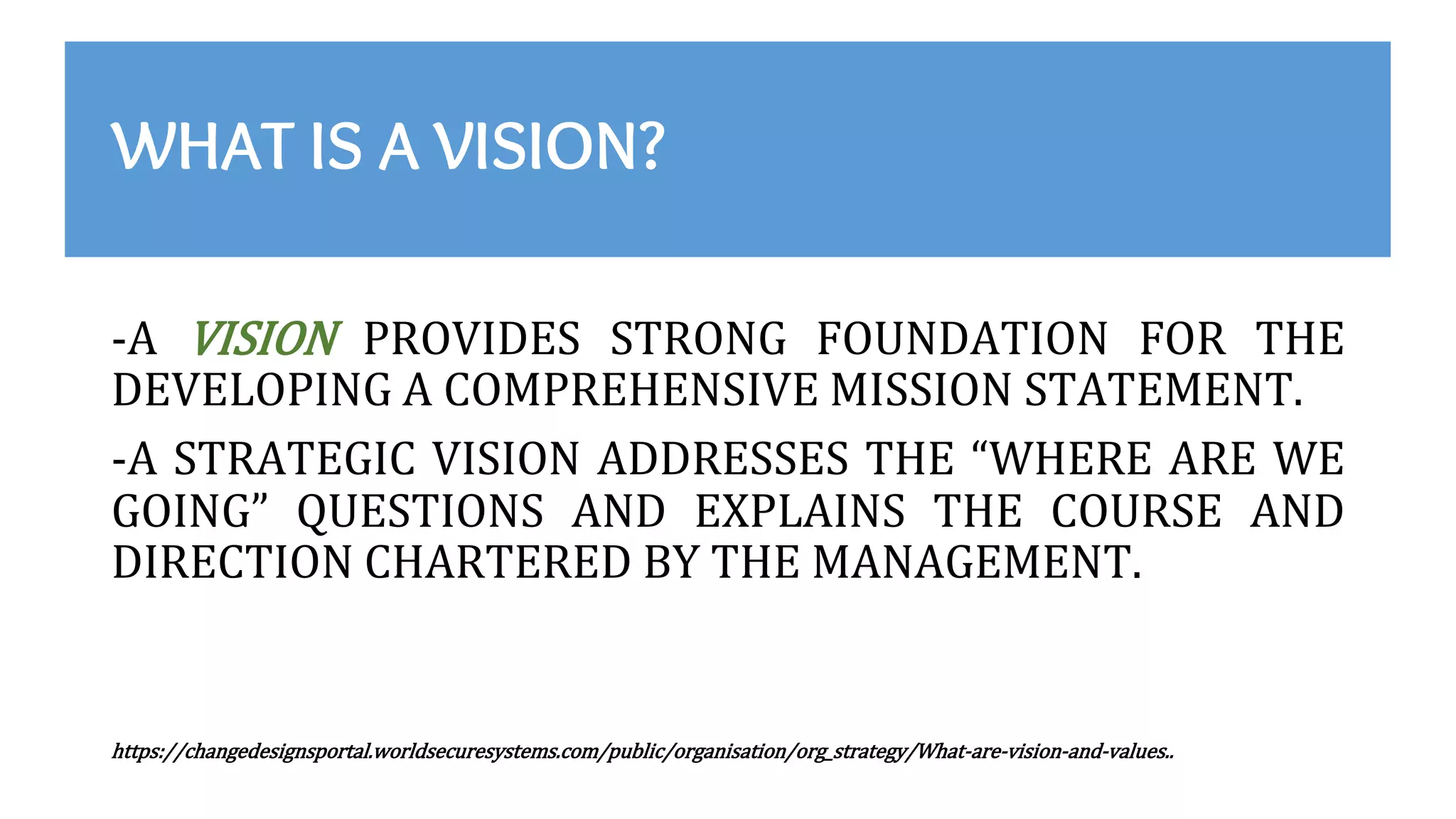 Module 3 Vision, Mission, Goals, & Policy setting | PPT