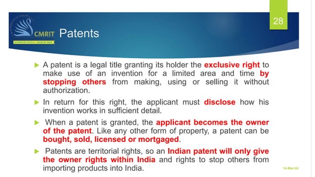 RESEARCH METHODOLOGY & INTECTUAL PROPERTY RIGHTS CMRIT MODULE-3 ...