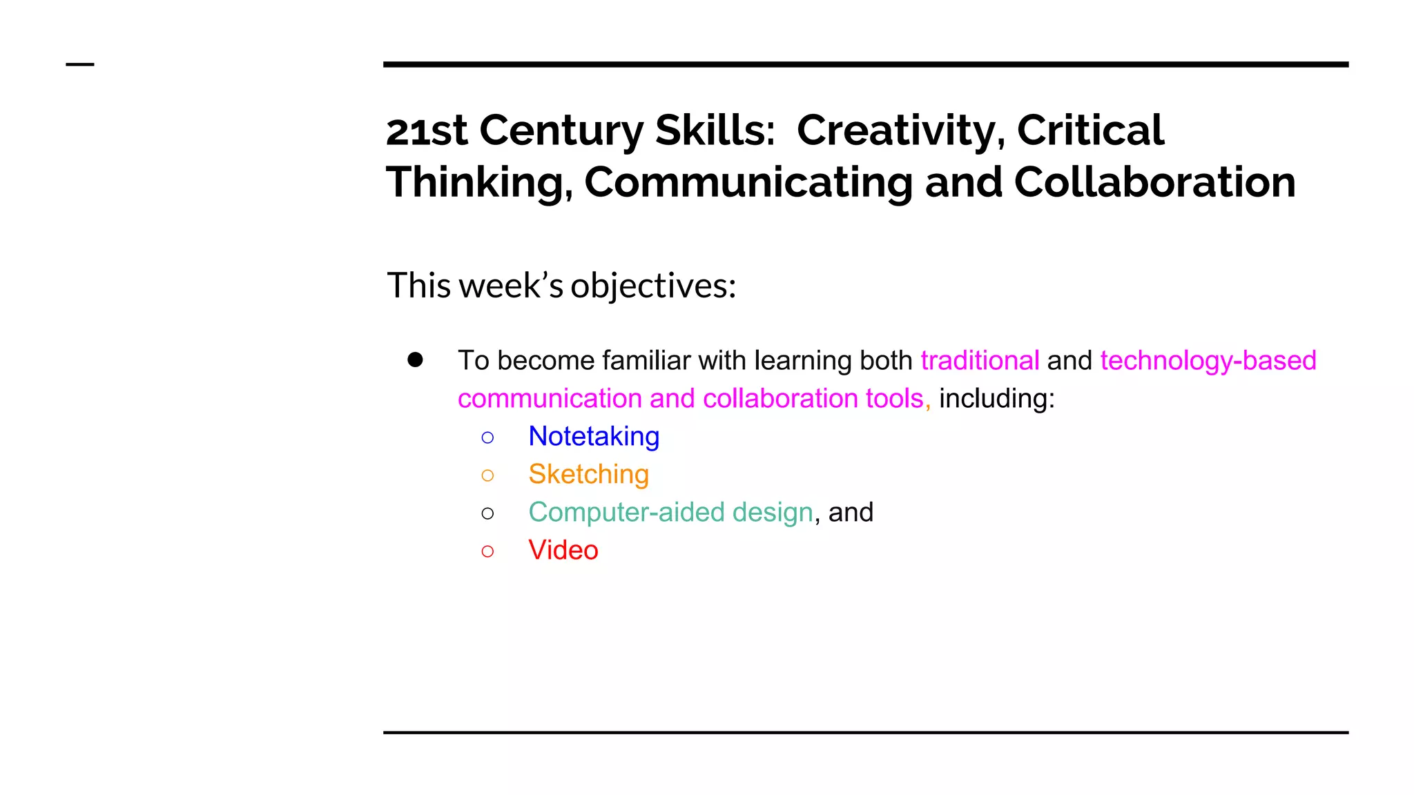 Module 3 21st century skills creativity, critical thinking ...