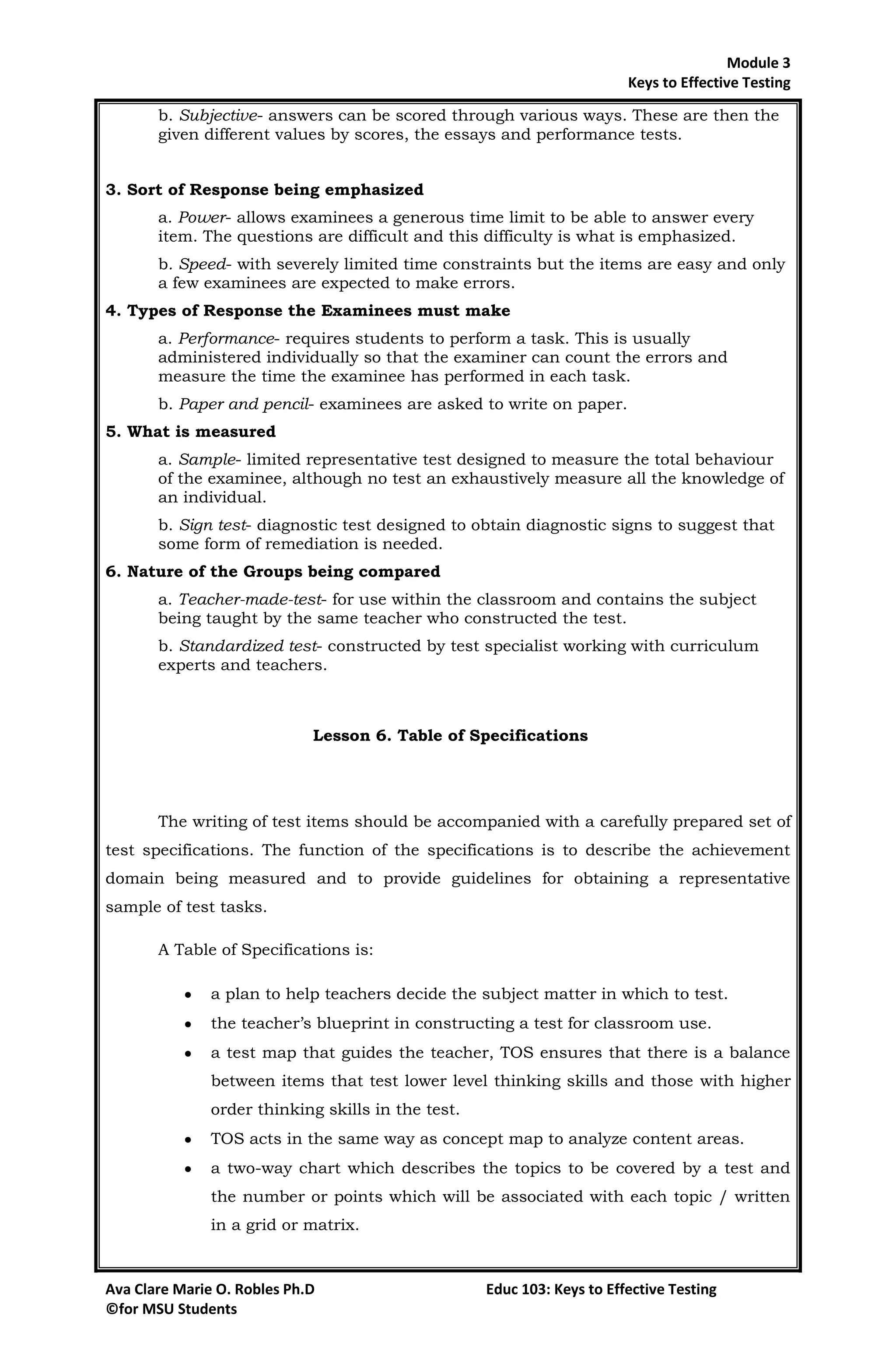 Keys to Effective Testing | DOCX